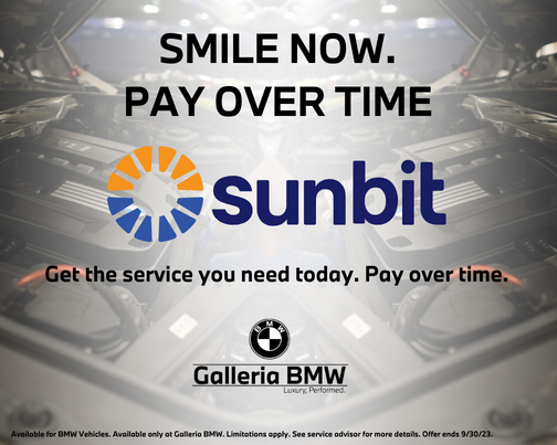 Service Financing is Available Through Sunbit | Galleria BMW